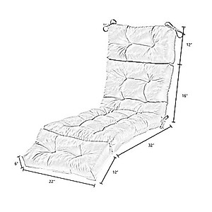 South Pine Porch Asbury Park 72-inch Chaise Lounge Cushion, 1 Count (Pack of 1)