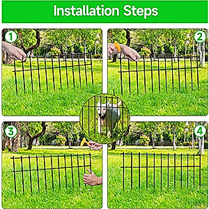 Garden Fence 15 Pack, Rustproof Wire Dog Fences for Yard, No Dig Fence Panel Animal Barrier 20x10-inch, Decorative Metal Fencing Rabbits Fences, Garden Fencing for Landscape Patio Outdoor Décor