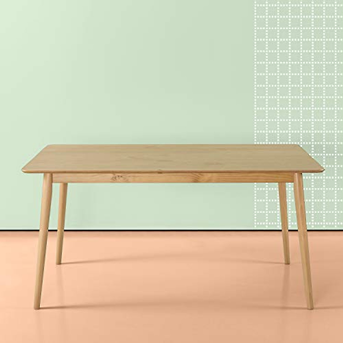 ZINUS Laura 60 Inch Wood Dining Table / Solid Wood Kitchen Table / Table Only / Easy Assembly