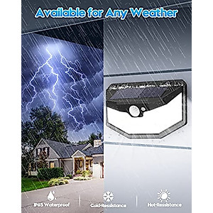 Osisete Solar Outdoor Lights [6Pack/3Modes], 5-Sided Lighting Motion Sensor Outdoor Lights, Solar Lights Outdoor Waterproof for Patio Backyard Garden Fence Driveway (115LED)