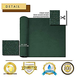 COARBOR 6'x50' Outdoor Shade Fabric Cloth Material Roll for DIY Pergola Cover Carport Patio Deck Backyard Garden Plant Shade Cover Yard Balcony Privacy Shade Screen Green