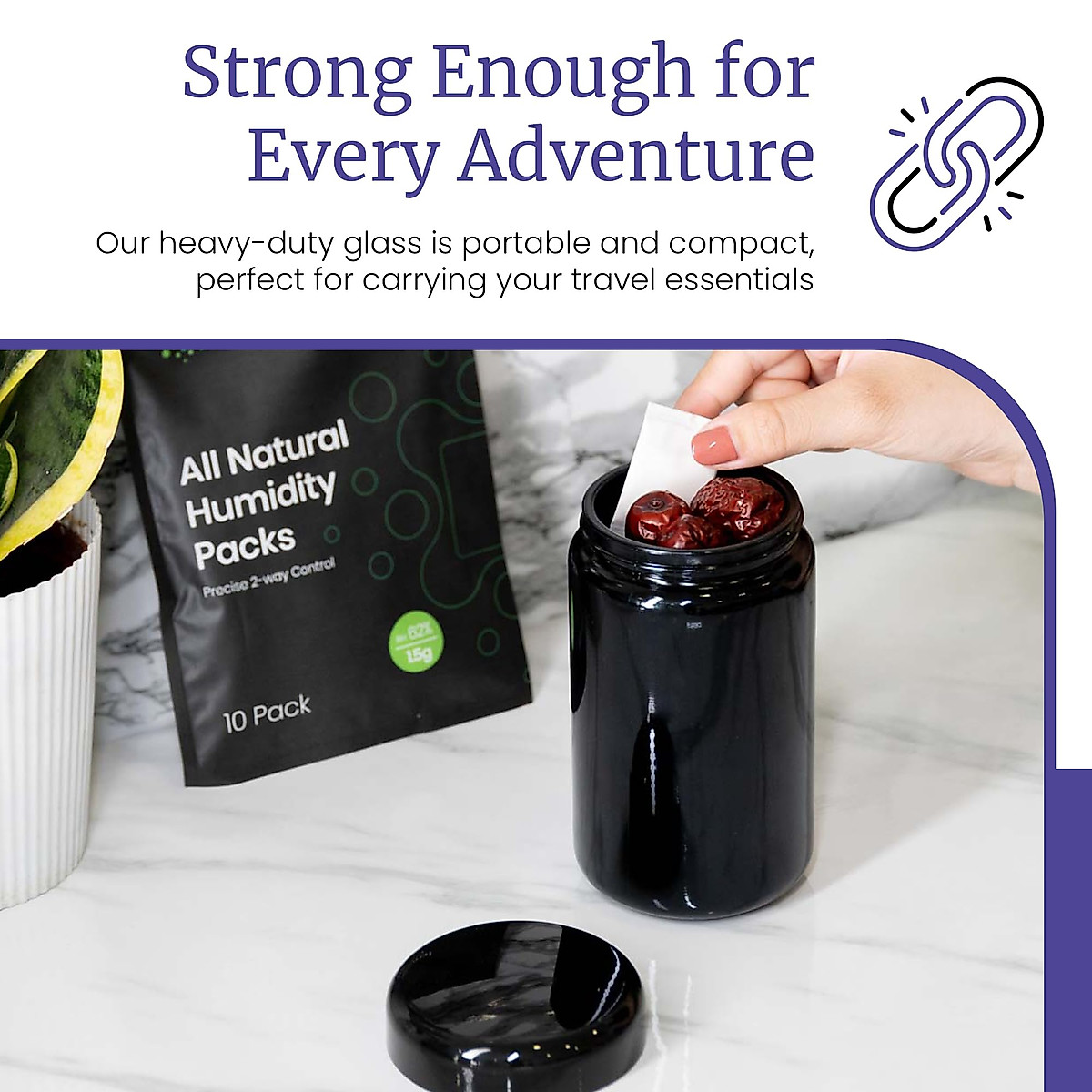 Infinity Jars Classic Black Glass Jar 400 ml (13.53 fl oz) Ultraviolet Airtight Smell Proof, Refillable Container Screw top Jar for Long term storage Coffee, Spices, Dried Goods Jar for Kitchen 3 Pack