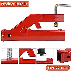 YINTATECH Clamp On Trailer Hitch Tractor Ball Bucket Trailer Receiver Hitch 2" Hitch Mount Adapter for Deere Bobcat
