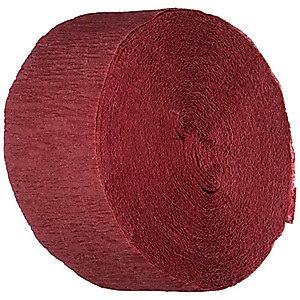 2 ROLLS Maroon Burgundy Crepe Paper Streamers, 145 Feet Total, Made in USA