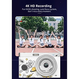 Digital Camera for Photography, 50MP 16X Digital Zoom Vlogging Camera Built in Fill Light, 2.88in IPS Screen, HD 4K Pocket Camera for Teens, Kids, Beginners