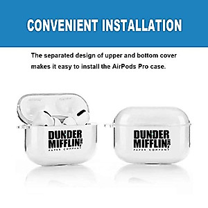Daft Threads Airpods Pro Clear Case Cover - The Office Tv Show Merchandise,Clear Premium Hard Shell Accessories Compatible with Apple AirPods Pro (Dunder Mifflin)