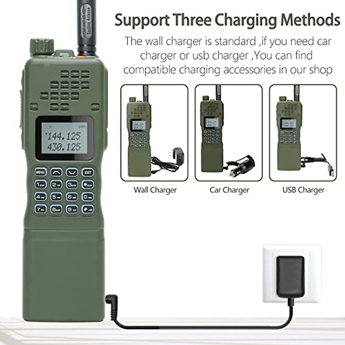 Baofeng AR-152 10W Ham Radio Tactical Powerful Dual Band Radio Handheld Long Range Two Way Radio with Tactical Antenna,12000mAh Battery and Programming Cable Full Set