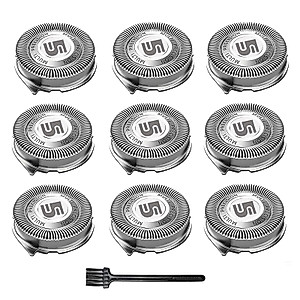 SH50 Replacement Heads for Philips Norelco Series 5000 Electric Shaver, Replacement Blades Head Fit for Phillips Series 5000 (S5xxx), AquaTouch (S5xxx), PowerTouch (PT8xx, PT7xx) 9-pc Pack