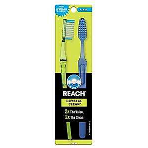 REACH Crystal Clean Value Count Toothbrushes, Firm, 2-Count