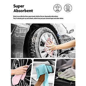 Fantasticlean Microfiber Cleaning Cloth Roll -75 Pack, 12x12", Tear Away Towels, Reusable Washable Rags (Pink)