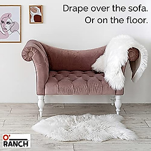 Faux Fur Fluffy Sheepskin Rug for Home Decor - Couch/Chair Covers Furry Area Rug for Living Room/Bedroom Decor - White (2x3 Feet)