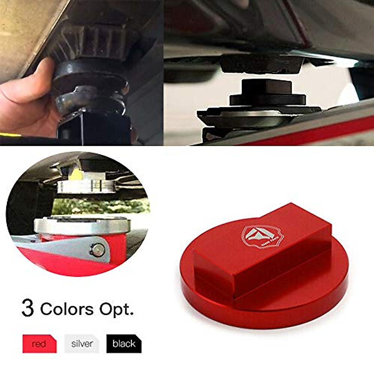 Cosmoska Jack Pad Adapter, Aluminum Jack Lift Point Pad For BMW 135 335 535 E82 E88 E46 E90 E91 E92 E93 E38 E60 E61 E63 E64 E65 E66 E70 E71 E89 X5 X6 X3 1M M3 M5 M6 F01 F02 F30 F10-Red,1Pack