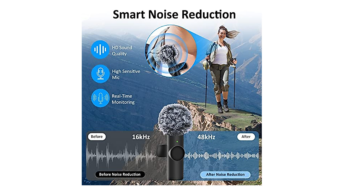 Dual Wireless Lavalier Mic – Perfect for Vlogging & YouTube