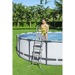 Bestway Flowclear Above Ground Swimming Pool Ladder 52” | Corrosion-Resistant Metal Frame with Heavy Duty Plastic Steps