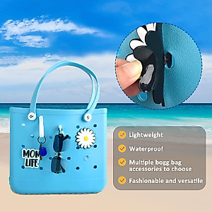 CONLI 14 Pack Bag Accessories Set Suitable for Bogg Bag, Insert Charm Keychains Compatible with Beach Bags, Decorative Bag Charms with Sturdy Clip for Rubber Beach Tote Bag
