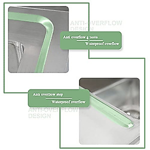 Free Standing Stainless-Steel Single Bowl, Commercial Restaurant Kitchen Sink Set W/Faucet Drainboard,Utility Sink Free Standing Single Bowl Kitchen Sink(Size:150cm,Color:A-Right platform)