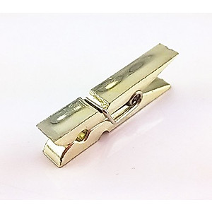 Yueton 50pcs Mini Plastic Clothespins Clip, Clothesline Utility Clips (Golden)