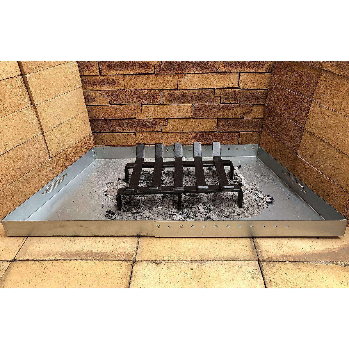 Hi-Flame Log Grate Heavy Duty Solid Steel Burning Fireplace Wood Stove Firewood Holder, 13 INCH, 13 x 10 x 4 Inch Matt Black