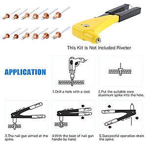 Glarks 120Pcs 6 Size Red Copper Blind Rivets Pop Rivets Assortment Set for Sheet Metal, Automotive, Railway, and Furnitures