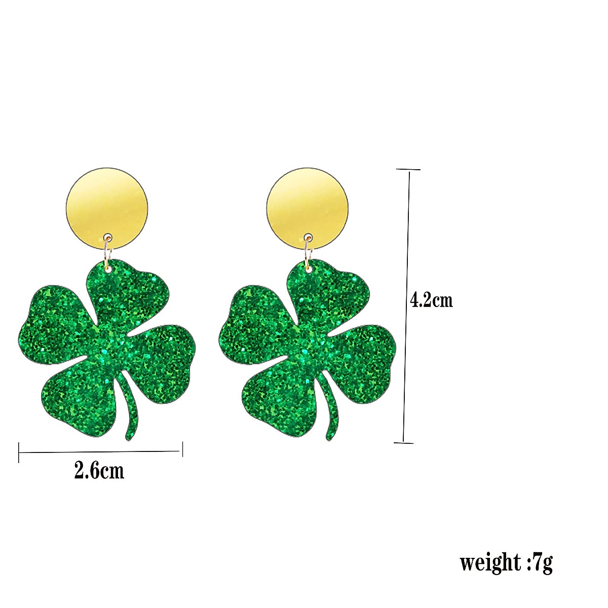 St. Patrick's Day Earrings for Women,Irish Shamrock Acrylic Dangle Earrings, Green Hat Clover Horseshoe Drop Earrings for Irish Festival (A)