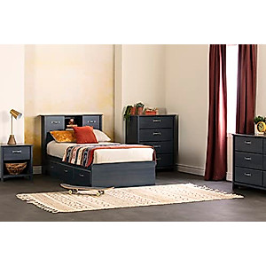 South Shore Ulysses Mates Bed with 3 Drawers, Twin 39-inch, Blueberry