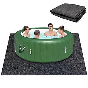 Royxen Hot Tub Mat 74" x 74" Hot Tub Floor Protector Water-Absorbing Anti-Slip Floor Mat Washable Equipment Mat