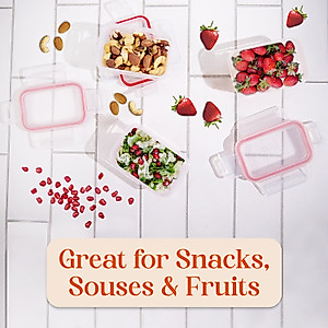 MosJos Condiment Containers with Screw Lids (3-Set) - 6.4 Oz Reusable Leakproof Salad Dressing Containers to go - Snack Containers Storage Cups for Lunch, Dishwasher Friendly, (Clear)