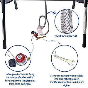 ARC Propane Burner, 2 Burners Outdoor Propane Stove with Easy-assemble Threaded Legs, 29,000BTU Double Propane Burner Cast Iron Burner Ideal for Camping Burner and Other Outdoor Cooking