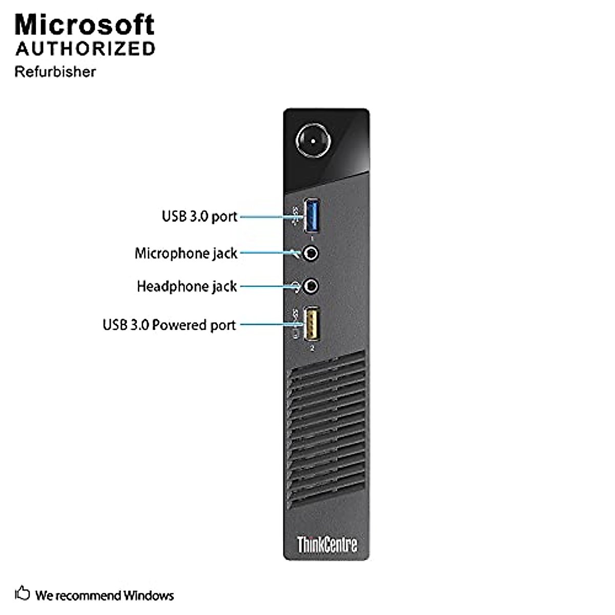 lenovo ThinkCentre M73 Tiny Form Factor Business Desktop Computer, Intel Dual-Core G3220T Processor 2.60 GHz, 8GB RAM, 500GB HDD, WiFi, USB 3.0, VGA, Windows 10 Pro (Renewed)