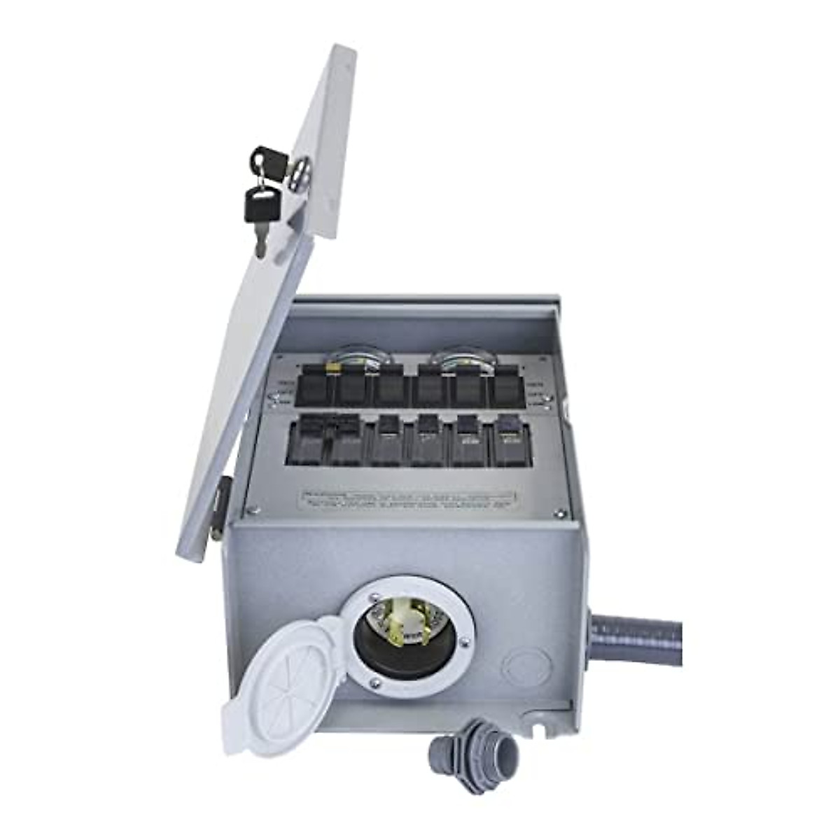 R306A Pro/Tran Outdoor 30-Amp 6-Circuit 2 Manual Transfer Switch with L14-30 Power Inlet