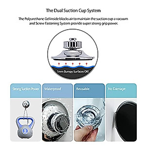 COELO Heavy Duty Vacuum Suction Cup Double Hook Hanger Stainless Steel