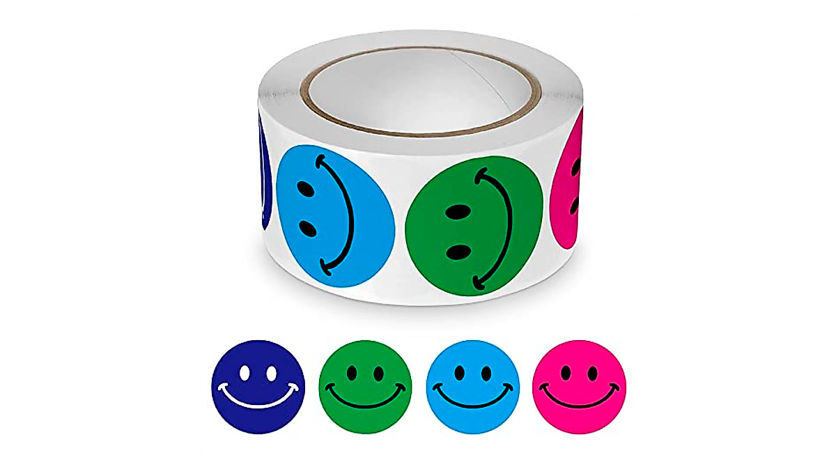500Pcs Smiley Face Stickers for Teachers & Parties
