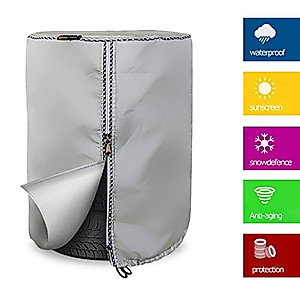 Large Tire Cover Seasonal Tire Tote Tire Storage Bag Seasonal Tire Cover,Waterproof Dust-Proof (Diameter 28",Silver Coated)