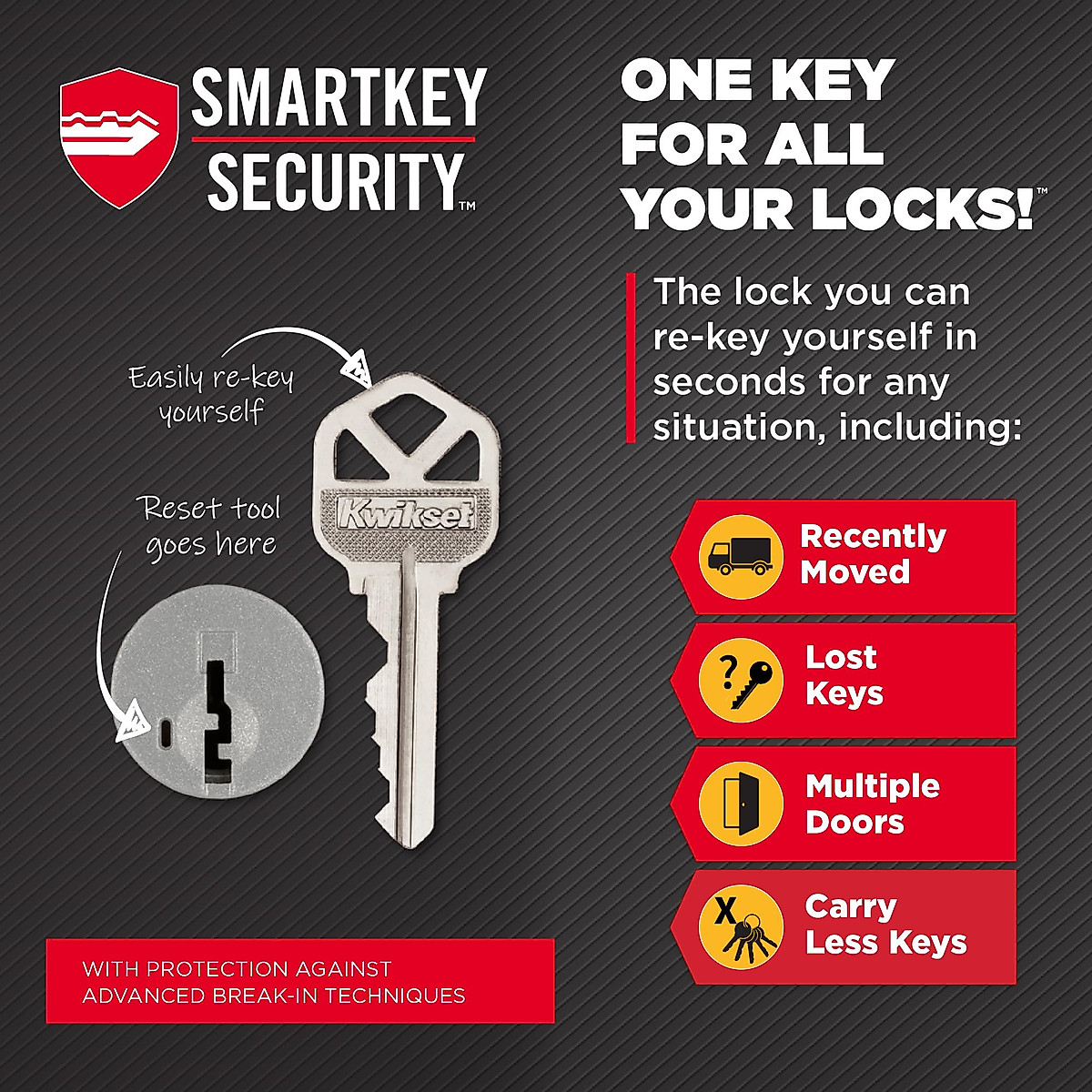 Kwikset Halo Touch Contemporary Square Wi-Fi Fingerprint Smart Lock No Hub Required featuring SmartKey Security in Matte Black (99590-004)
