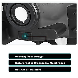 TUSDAR Headlights Assembly Set with Bulbs for 2007-2014 Ford Expedition Driver & Passenger Side (Black Housing with Amber Reflector)