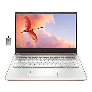 HP 2022 Stream 14" HD Laptop, Intel Celeron N4120 Processor, 4GB RAM, 64GB eMMC Storage, HD Webcam, HDMI, Wi-Fi, Bluetooth, Rose Gold, Office 365 1-Year, Windows 11 S, 32GB SnowBell USB Card