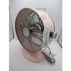 Retro Pedestal Desk Fan with Pivot Head 2 Speed 12 INCH