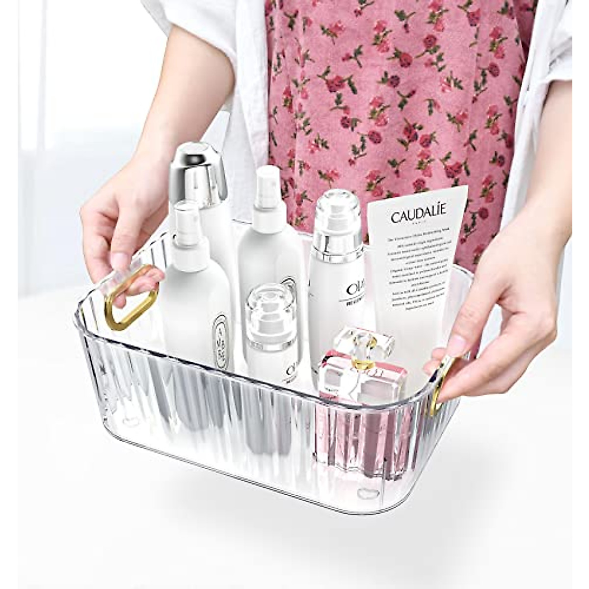 Txtsegose Clear Plastic Storage Bins,Bathroom Organizer and Kitchen Organization, Pantry Organization and Storage, Acrylic Organizers for Fridge, Freezer, BPA-Free Egg Organizer