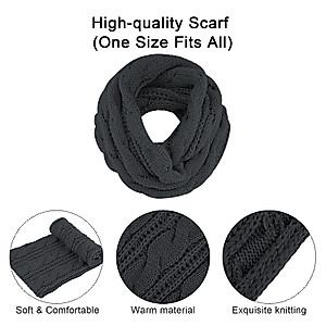 URATOT Winter Warm Knitted Sets Beanie Pompom Hat Scarves Winter Touchscreen Gloves Scarf Set for Men Women