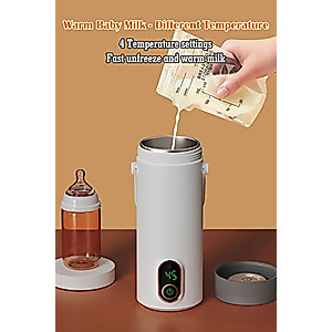 WOOLALA Cordless Portable Electric Kettle, 10 Minutes Fast Boiling 400ML Hot Water Boiler 304 Stainless Steel Travel Kettle with 27000mAh Rechargeable Battery for Outdoor, Road Trip, Travel