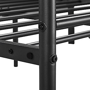 Yaheetech King Size Metal Bed Frame with Headboard and Footboard Platform Bed Frame with Storage No Box Spring Needed Mattress Foundation for Adults Black