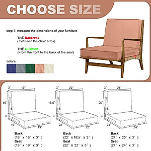 Pcinfuns Outdoor Deep Seat Cushions 24 x 24 Inch Chair Cushions for Patio Furniture,Thick 3 Inch Patio Pads with Removable Cover with Handle & Adjustable Straps for Patio,Yard,Garden,Light Orange