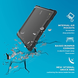 Gumdrop SlimTech Case Fits Acer Chromebook Spin 511/R753T (2-in-1). Designed for K-12 Students, Teachers and Classrooms – Drop Tested, Rugged, Shockproof Bumpers for Reliable Device Protection – Black