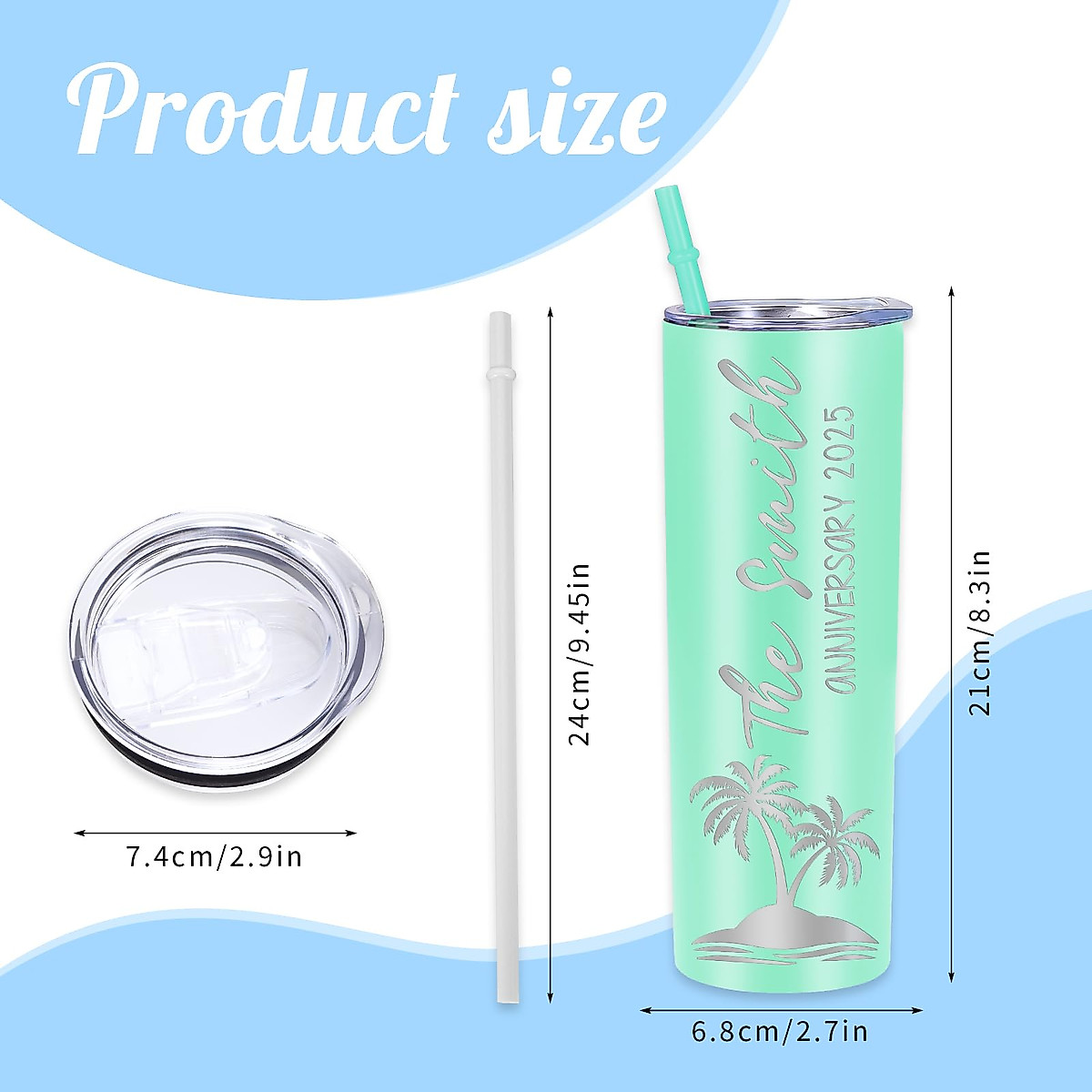 Custom Vacation Tumbler with Name, Girls Trip Cups for Best Friends, Bachelorette Trip Gifts for Girls, Personalized Beach Tumblers for Women Family Member, 20 oz Insulated Tumbler with Lid and Straw