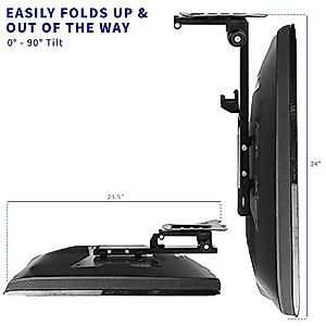 VIVO Black Manual Flip Down Mount Folding Pitched Roof Ceiling Mounting for Flat TV & Monitors 17" to 37" (MOUNT-M-FD37B)