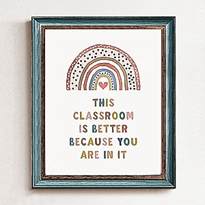 This Classroom Is Better Because You Are In It, Boho Classroom Decor, Classroom Poster, Playroom Decor, Acceptance Sign, Teacher Sign, Back to School, Unframed (8X10 INCH)