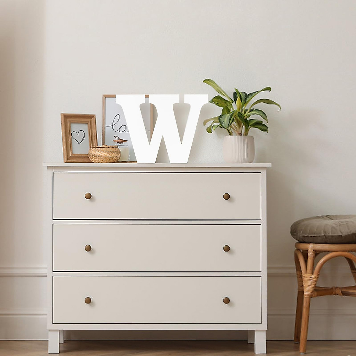 12 Inch White Wood Letters, Extra Large Unfinished Wooden Letters for Wall Decor, Printable Alphabet Letters Free Standing Solid Letters for Home Bedroom Wedding Birthday Party DIY Craft, Letter K