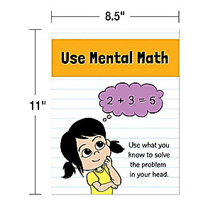 Carson Dellosa Math Strategies Posters, 8.5" x 11" Math Posters for Wall Decor, Bulletin Board, Classroom Decor, Daycare Supplies, Office Decor, Homeschool and Classroom Posters (14 Posters)