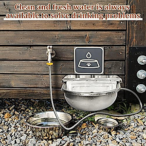 2 Sets Automatic Animal Drinking Water Trough Bowl with Float Valve Water Feeder Waterer Kit Livestock for Dog Horse with Pipe Connector Countersunk Bolt (Normal Style,Stainless Steel)