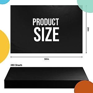 480 Sheets Bulk Black Tissue Paper - 20" x 30" Packing Paper Sheets for Moving - 10lb Wrapping Paper - Newsprint Paper for Packing, Gift Wrapping, Moving Supplies & Protecting Items Crown Display